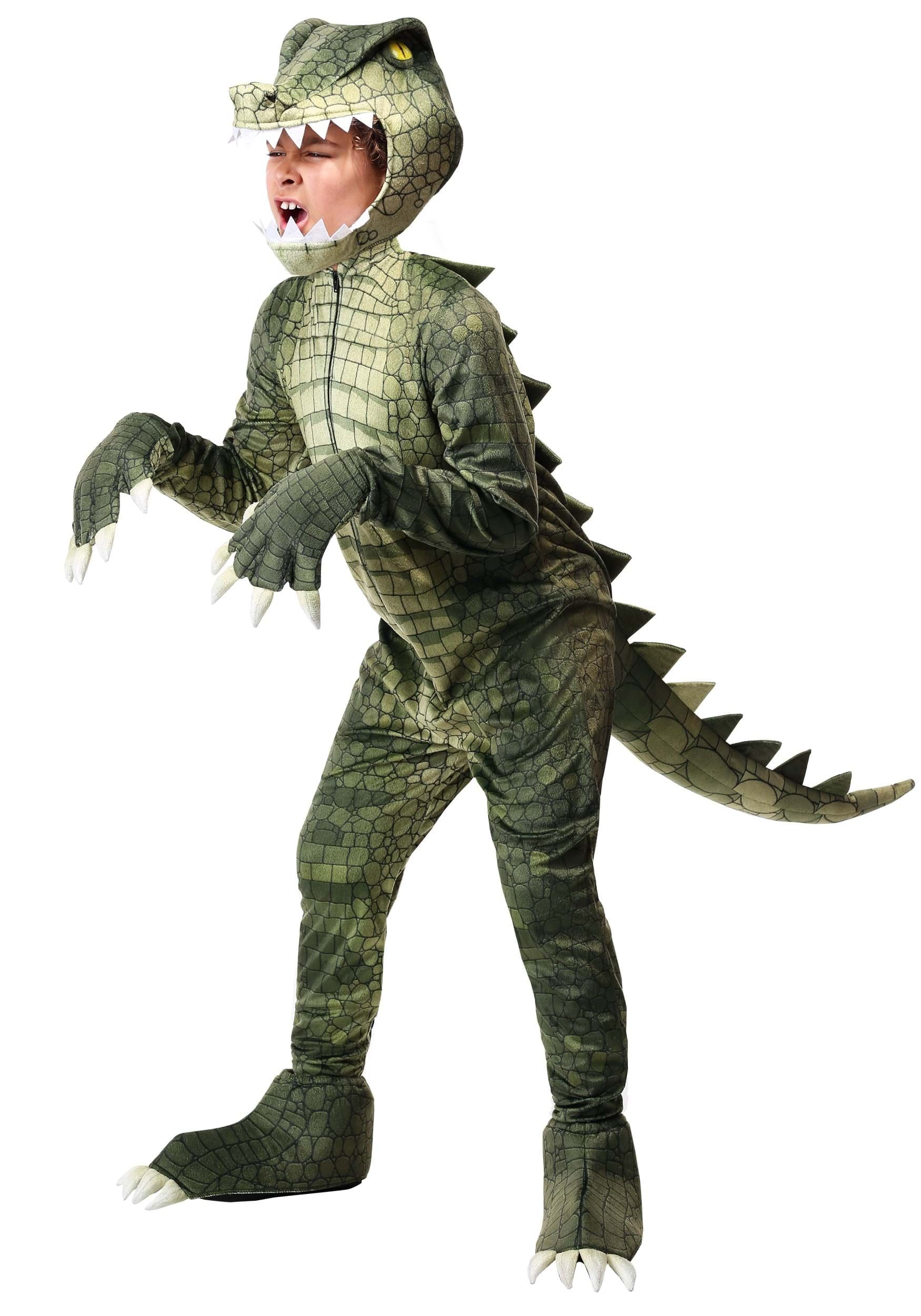 FUN Costumes Alligator Costume for Kids, Green Hooded Jumpsuit ...