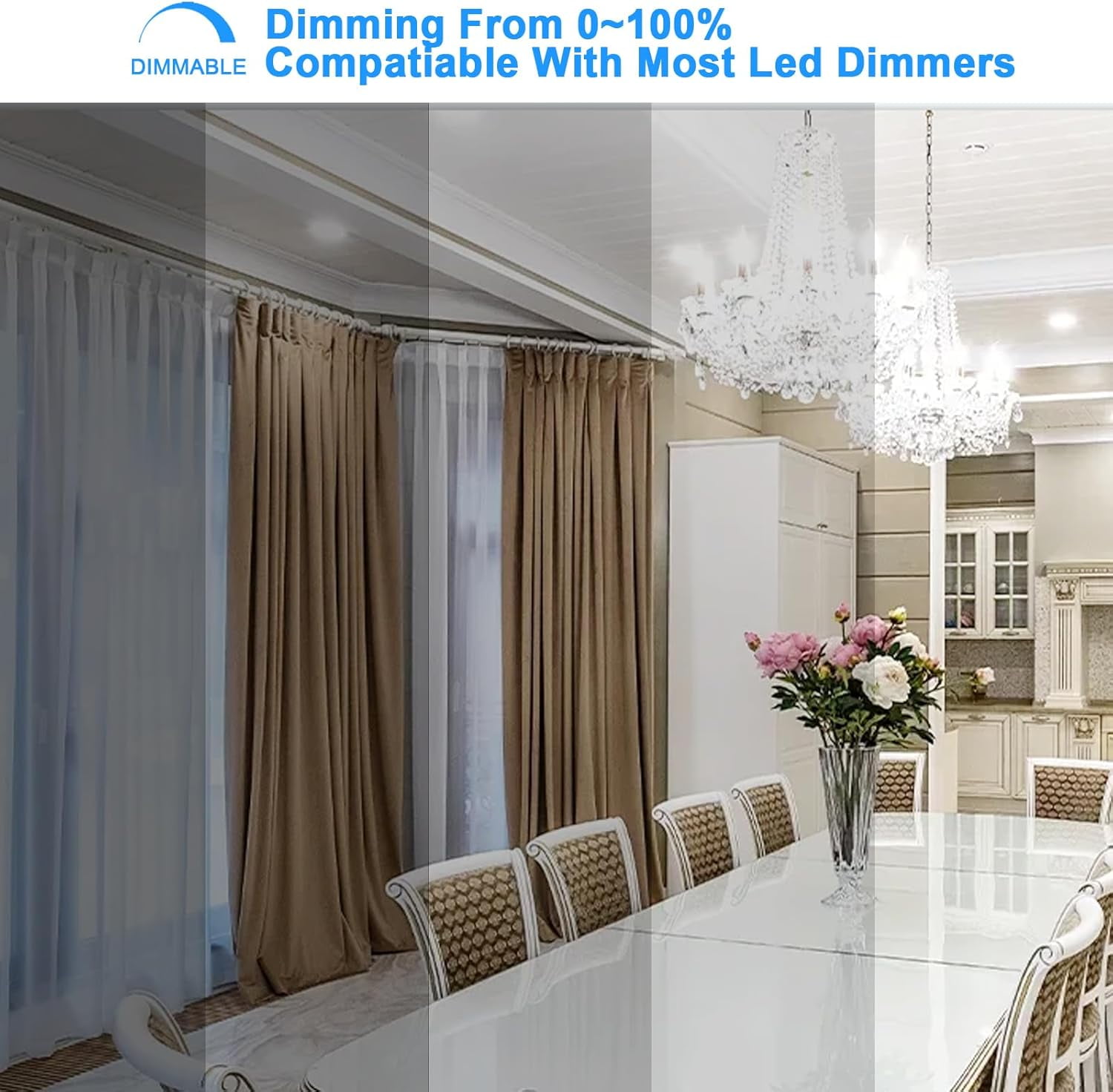 FUN-Dimmable E12 LED Candelabra Bulb 100W Equivalent, Daylight White ...