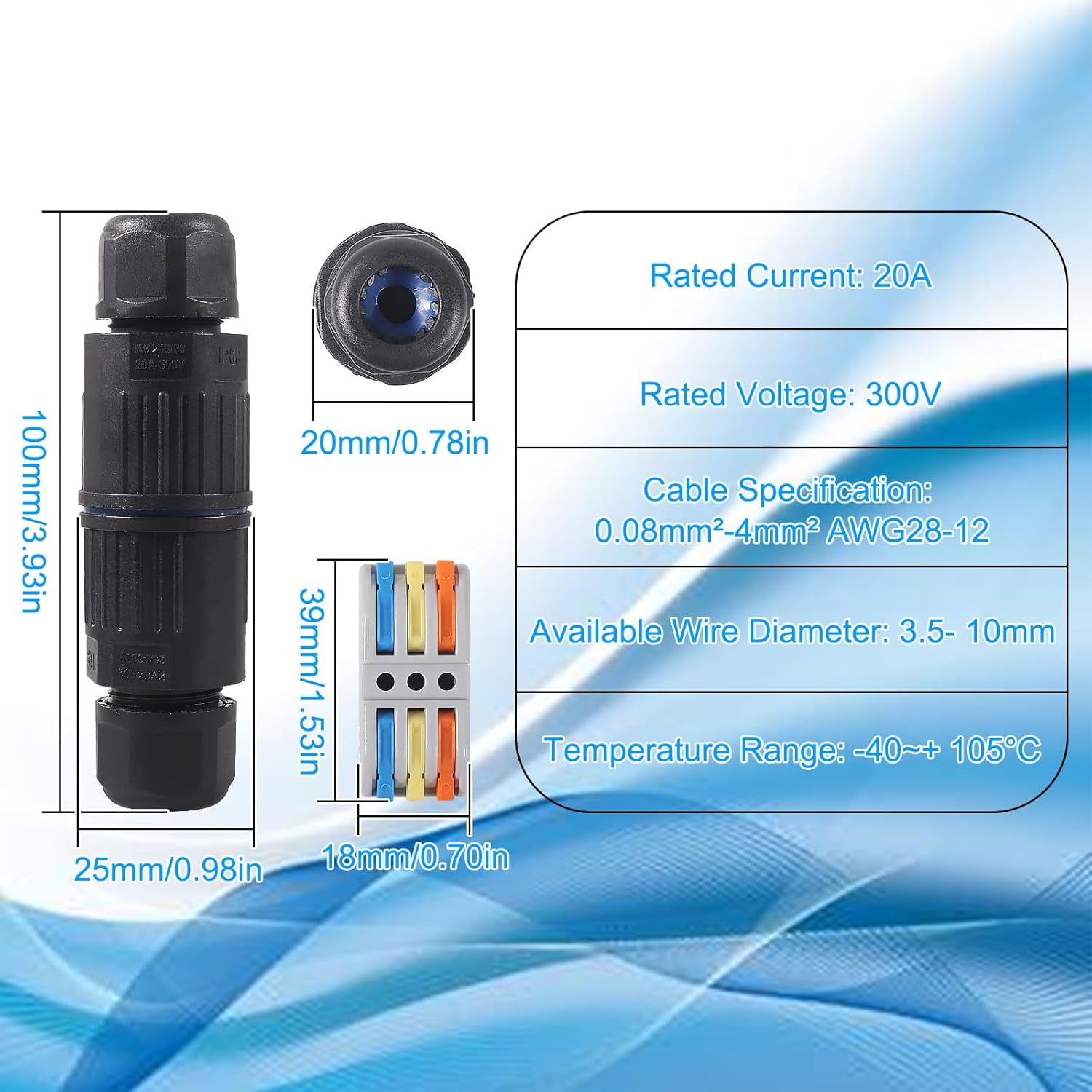 FUN-FUN-3PCS Waterproof Junction Box Outdoor 3 Way Electrical Cable ...