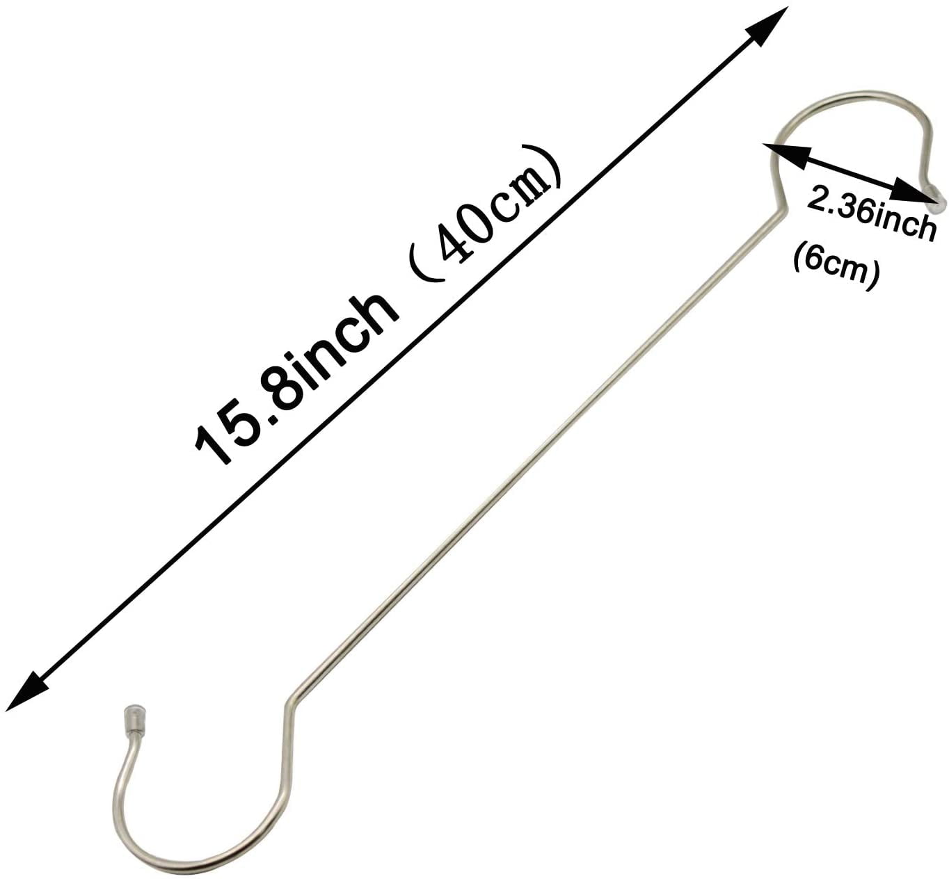 FUN-FUN-5 PCS Extra Long 16 inch S Shaped Hooks Stainless Steel Large ...