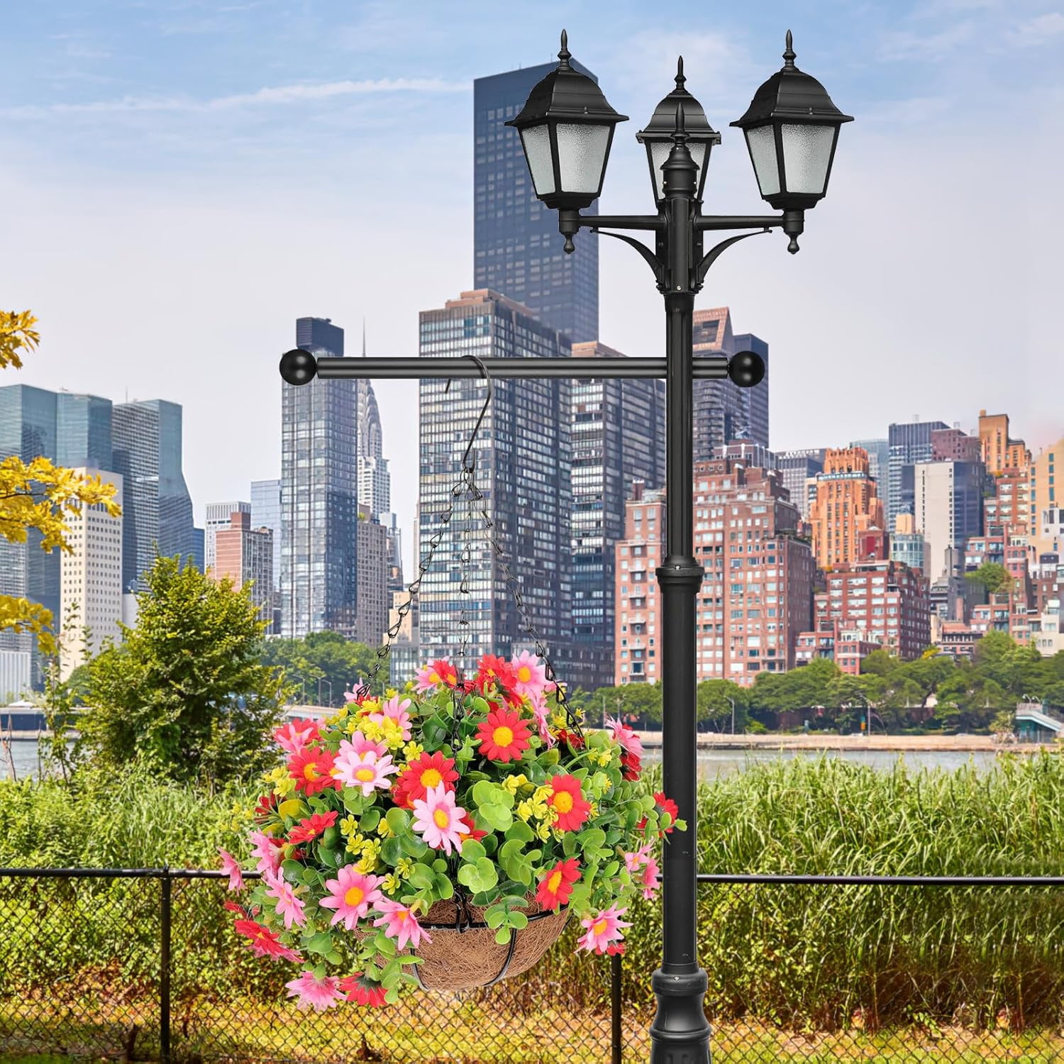 FUN-FUN-Bracket lamp Post :16" Garden Light Outdoor Lamps Ladder Frame ...