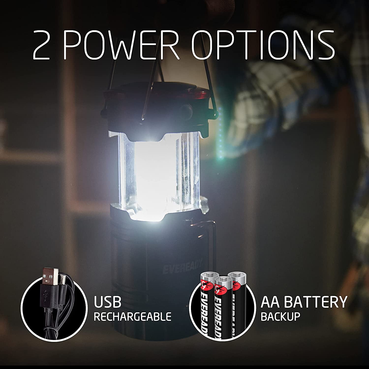 FUN-FUN-EVEREADY 360 LED Camping Lantern (2-Pack), Collapsible LED Lanterns, Rugged Survival ...