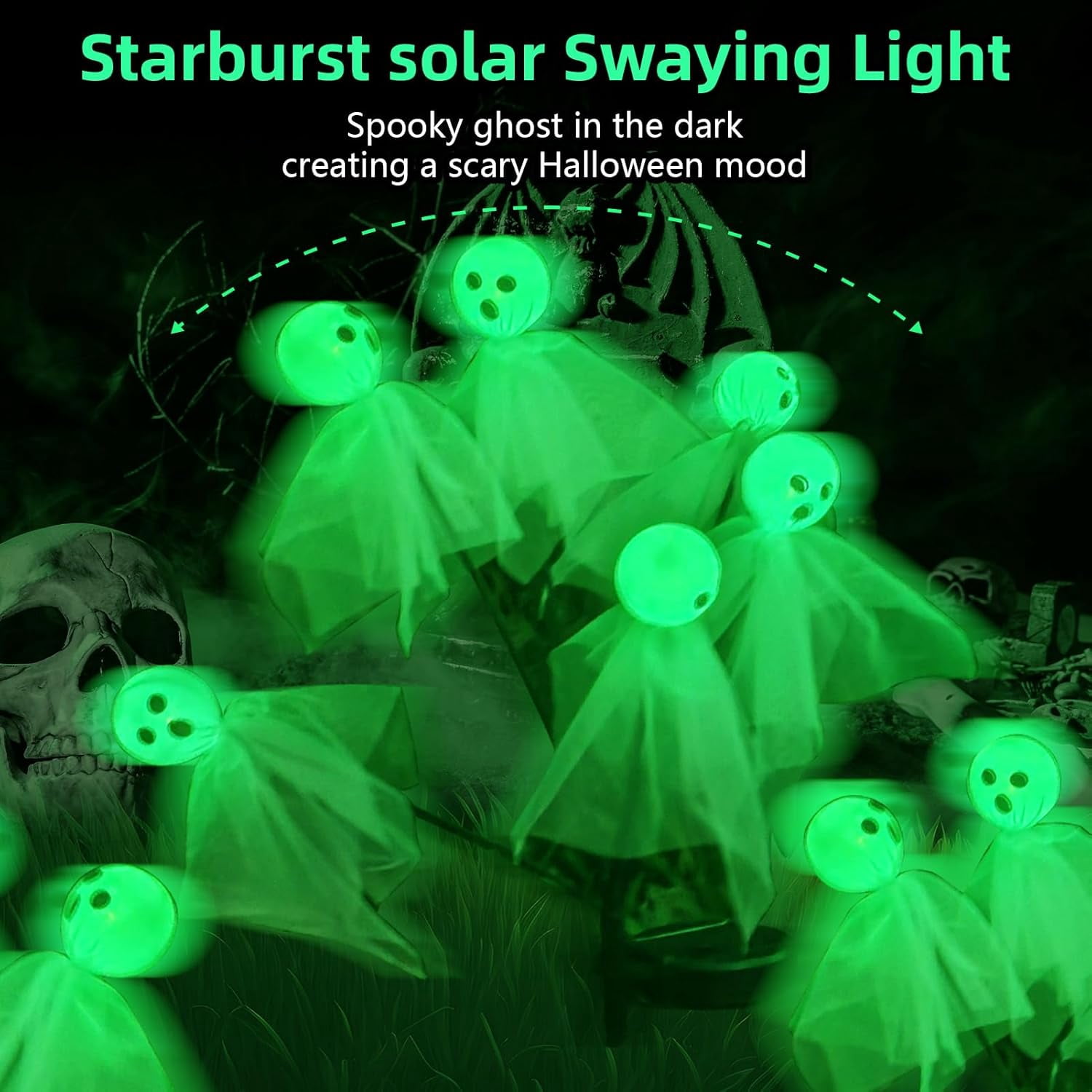FUN-FUN-Halloween Decorations Outdoor Halloween Lights 4Packs 24 LED ...