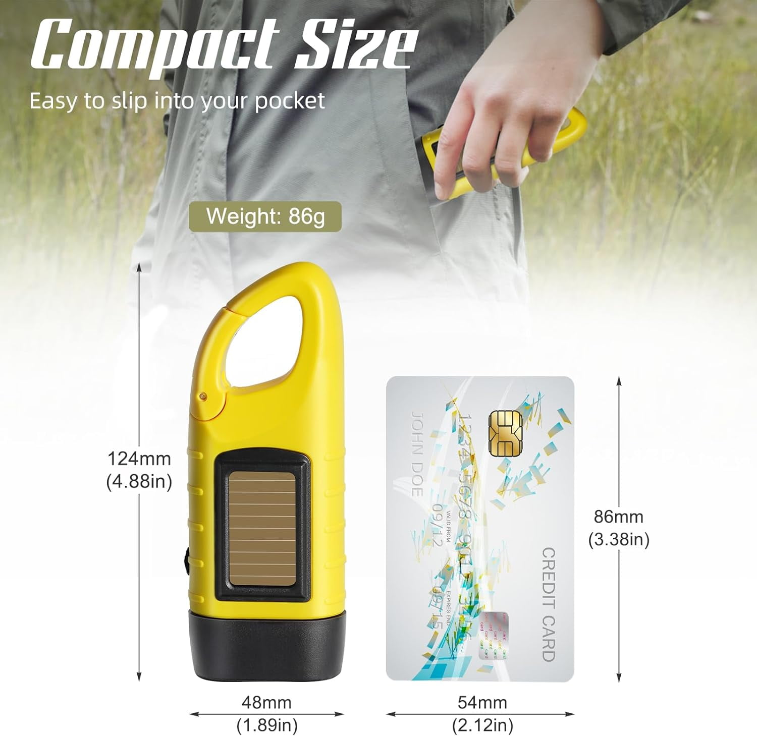 FUN-FUN-Hand Crank Solar Powered Flashlights,Compact Emergency ...