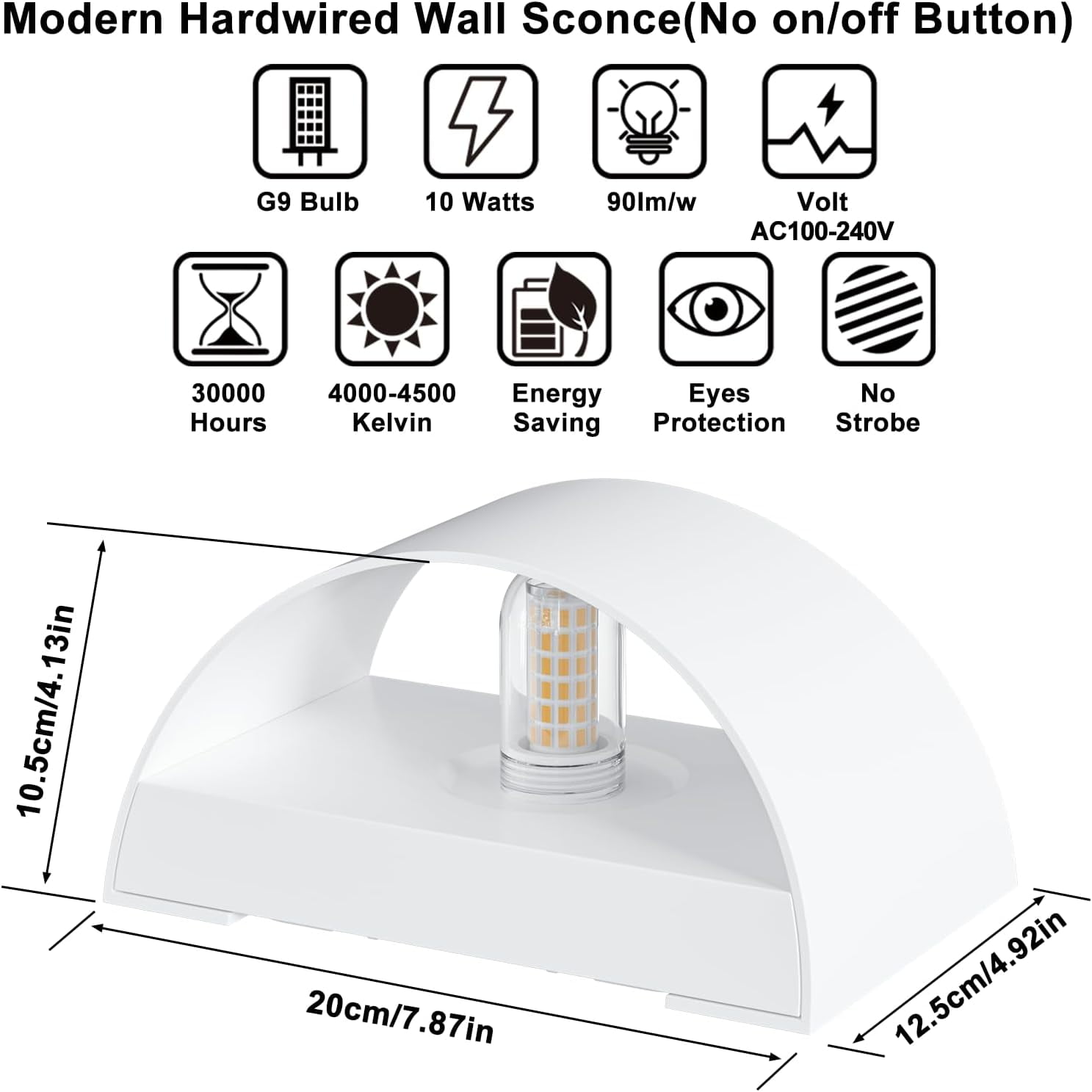 FUN-FUN-Modern Wall Sconce - 10W 4500K Led Wall Sconce Indoor/Outdoor ...