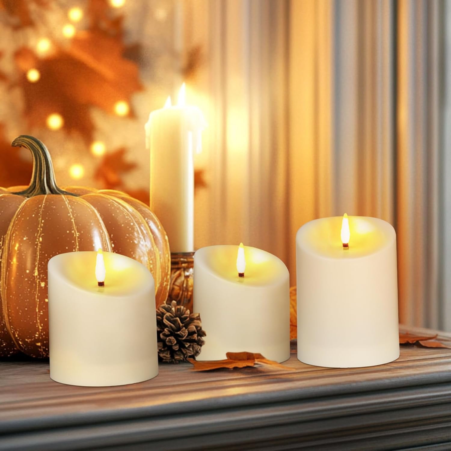 FUN-FUN-Outdoor Waterproof Flameless Candles, LED Candles, Battery ...