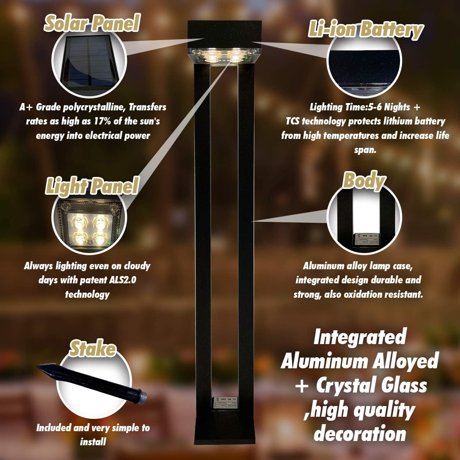 FUN-FUN-Pathway Solar Lights Outdoor Decorative, Waterproof Garden LED ...