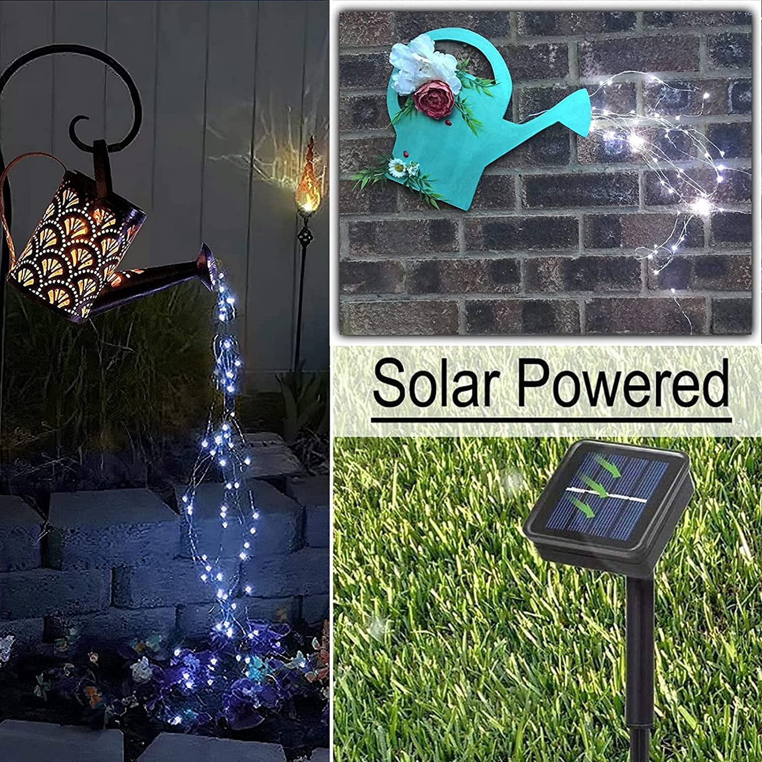 FUN-FUN-Solar Fairy String Lights Outdoor 10 Strand 200 LEDs Watering ...