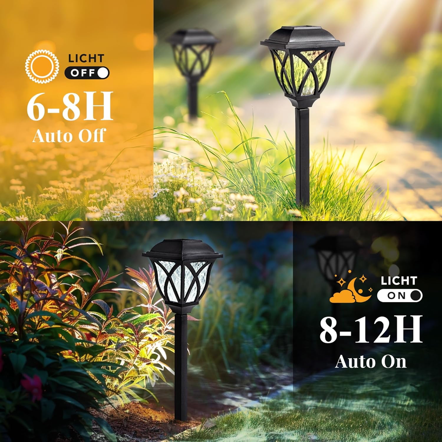 FUN-FUN-Solar Lights Outdoor Waterproof, Landscape Lighting for Outside ...