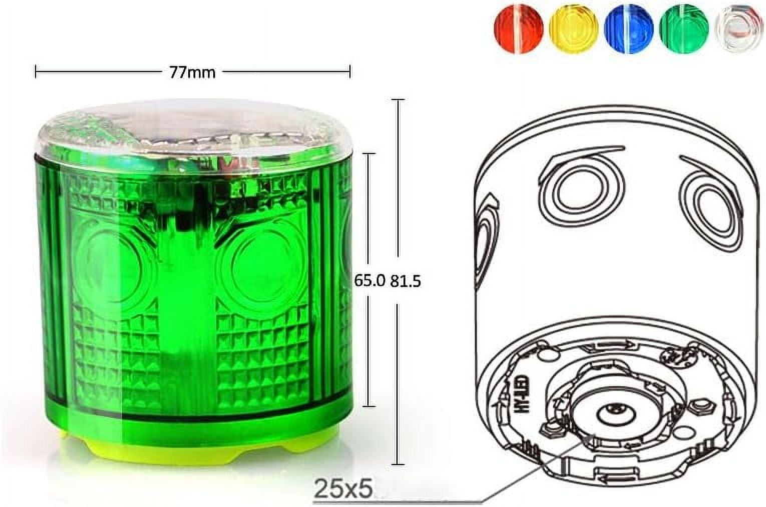 FUN-FUN-Solar Strobe Warning Light: IP54 Waterproof Flashing Safety ...
