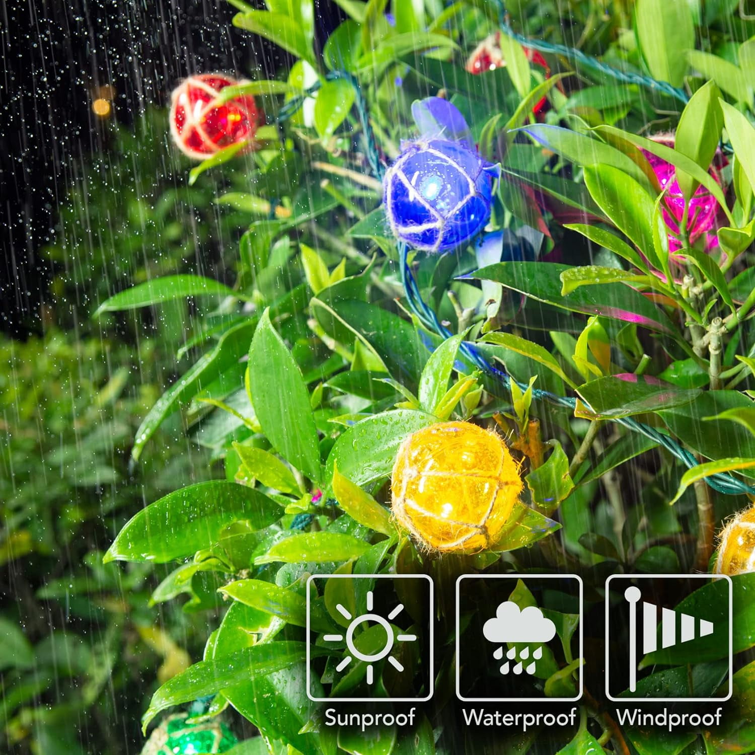 FUN-FUN-Tiki Nautical Lights String Plug in, 10 LED Buoy String Lights ...