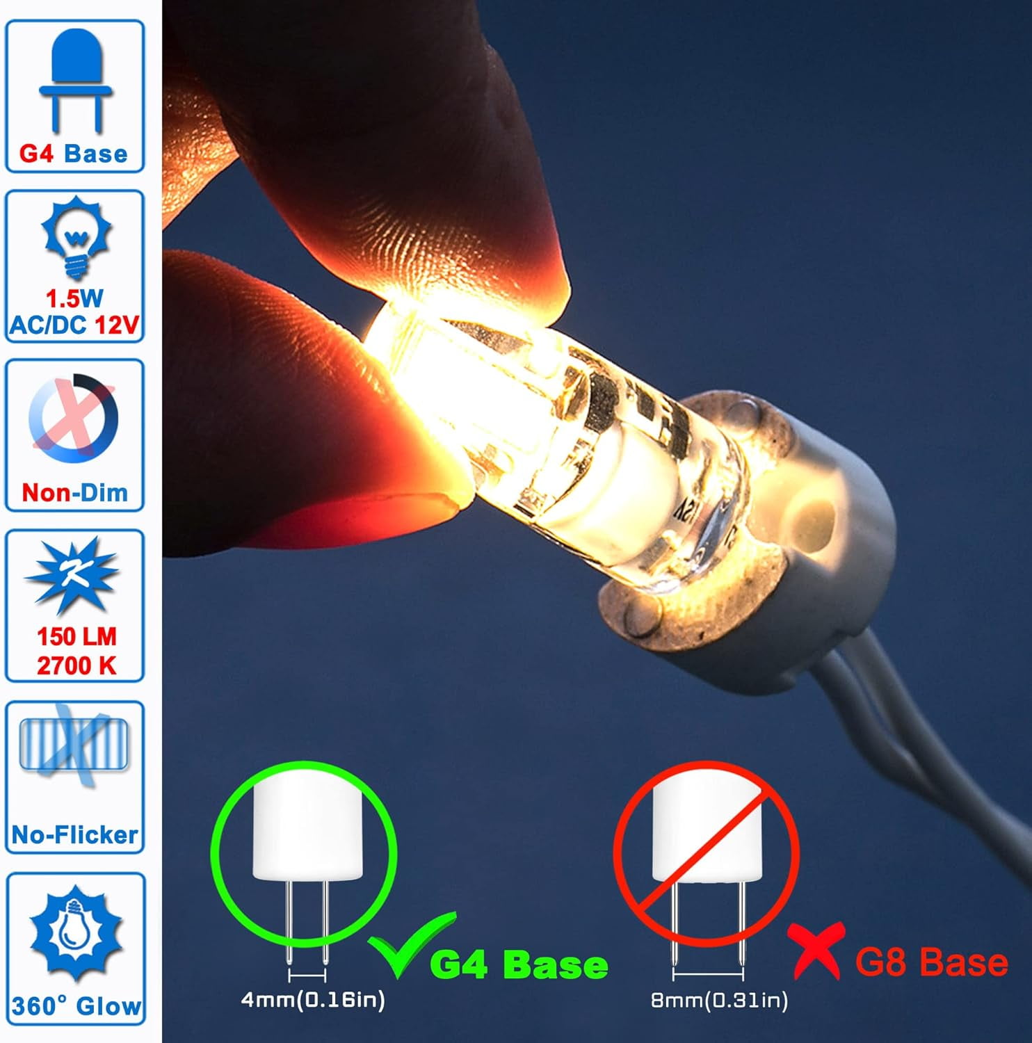 FUN-G4 LED Bulbs 10W-20W T3 Halogen 12V Landscape Replacement, JC Bi ...