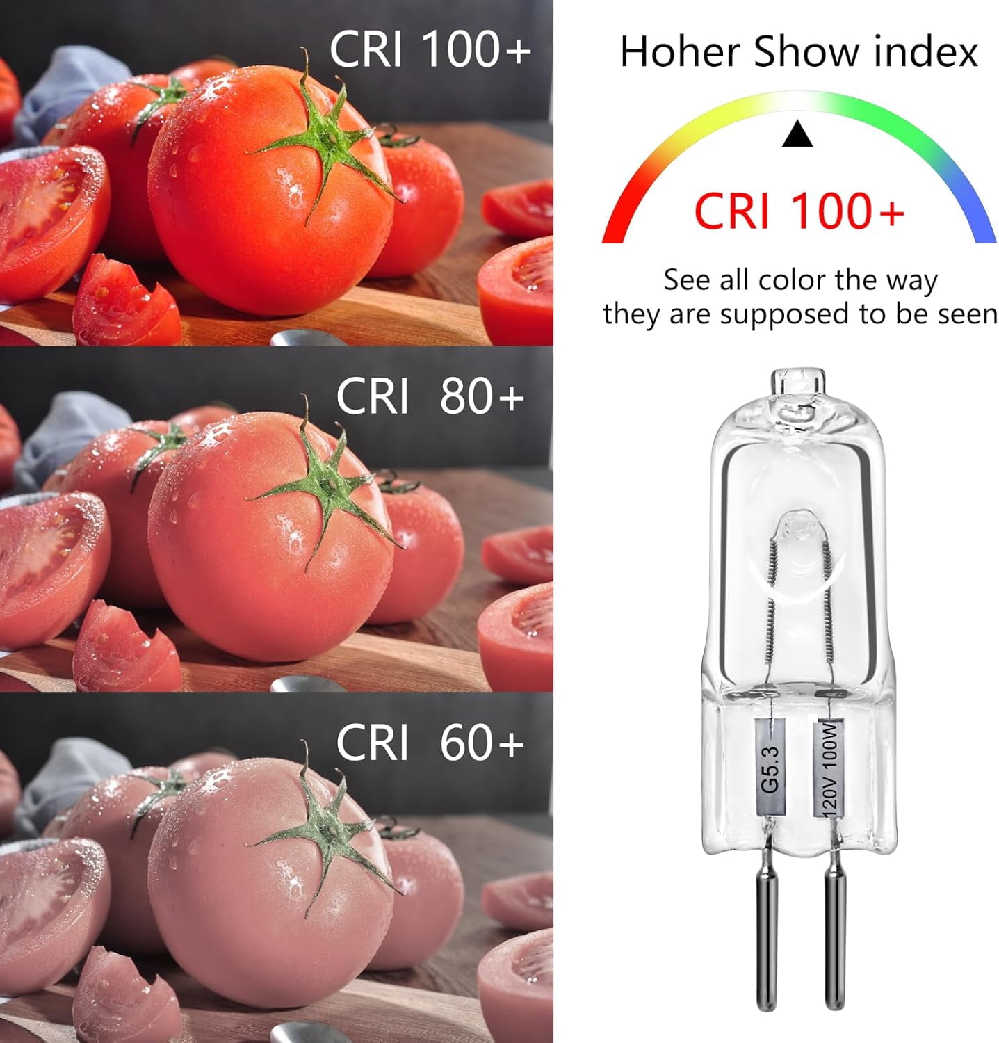 FUN-G5.3 Halogen Bulbs,120v 100w Bulb Mini Spotlight Bulbs 2 Pin Clear ...