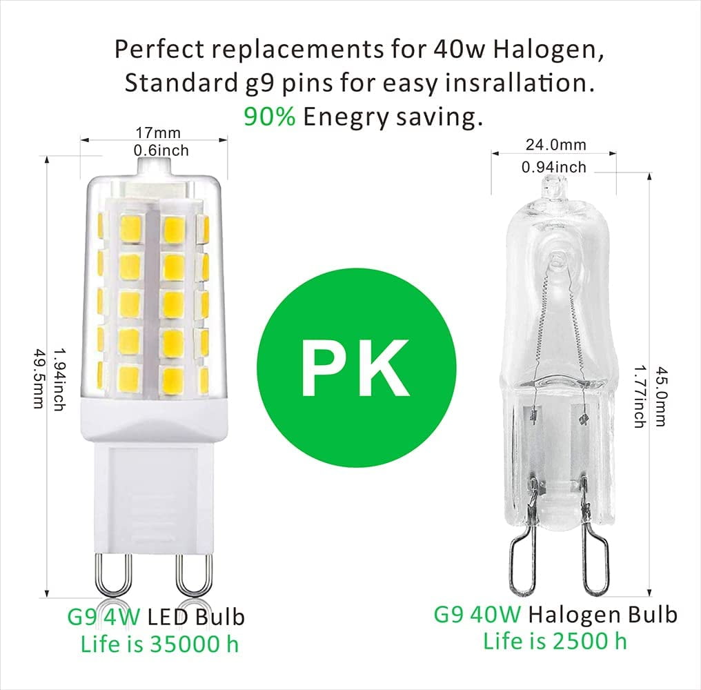 TRHOO-G9 led Bulb Dimmable 4W Natural Daylight White 4000K,Equivalent ...