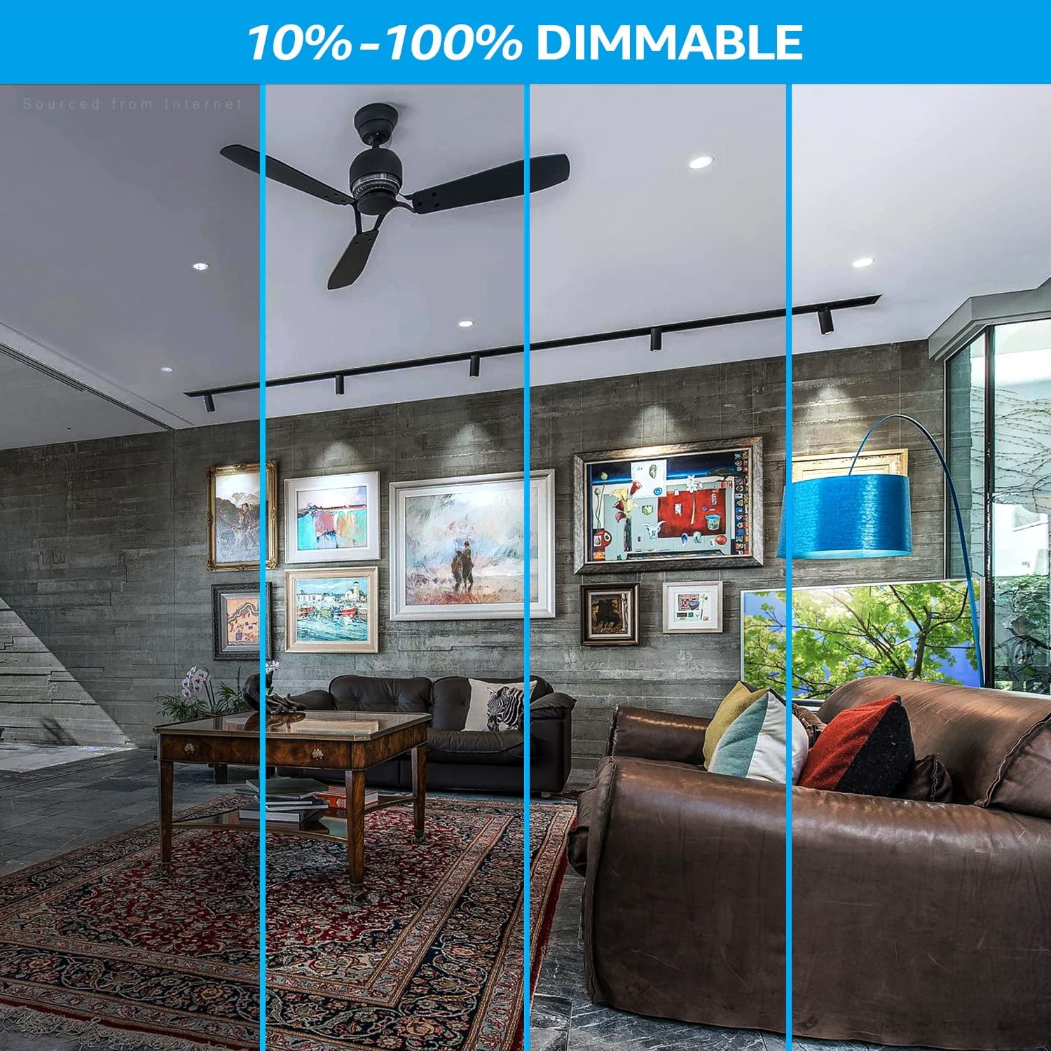 FUN-GU10 LED Bulb Dimmable, UL Listed, 50W Halogen Equivalent, 500LM ...