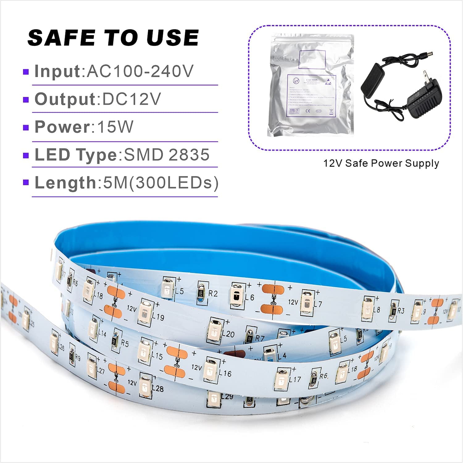 FUN-LED Black Light Strip 32.8FT Black Light Strip Kit 12V Flexible ...