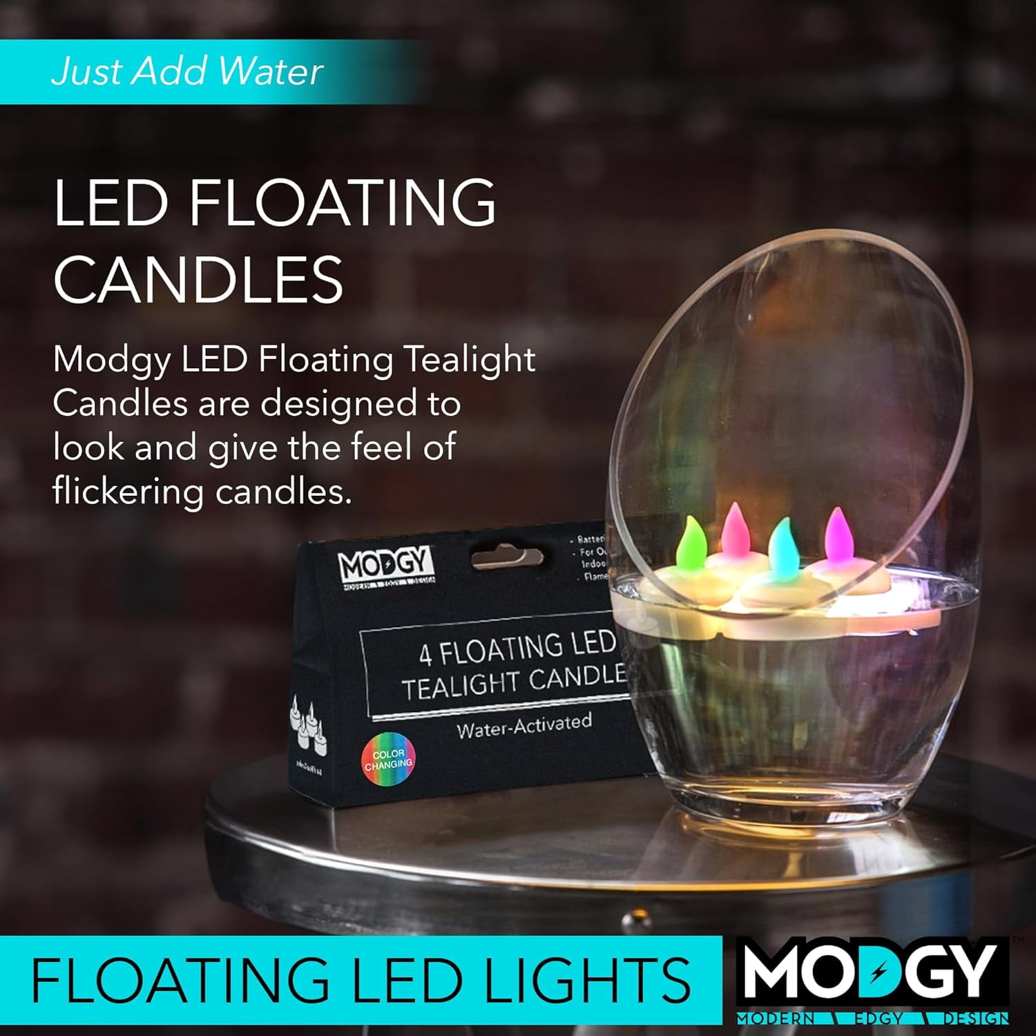 FUN-LED Floating Tealight Candles Flameless Battery Operated Flickering ...