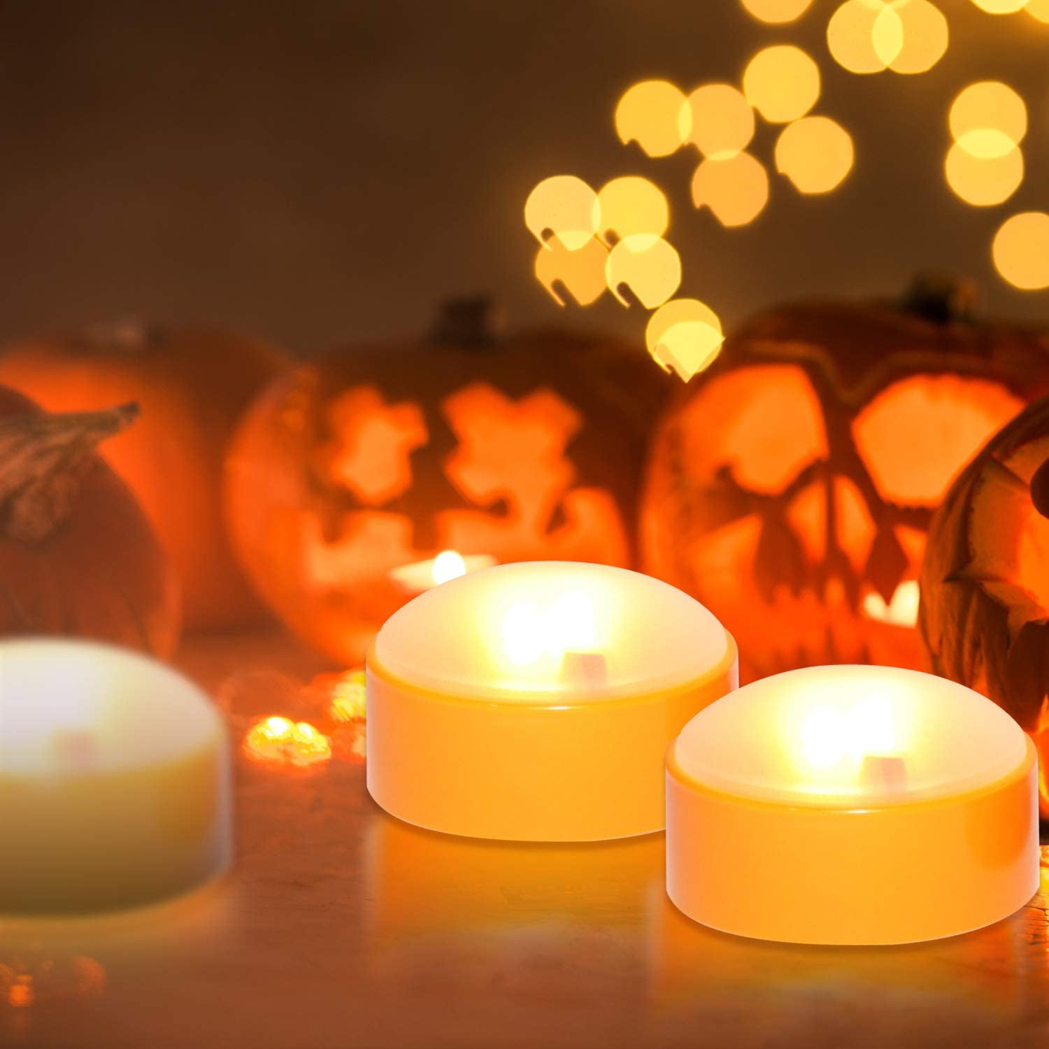 FUN-LED Pumpkin Lights with Remote and Timer, Battery Operated Bright ...
