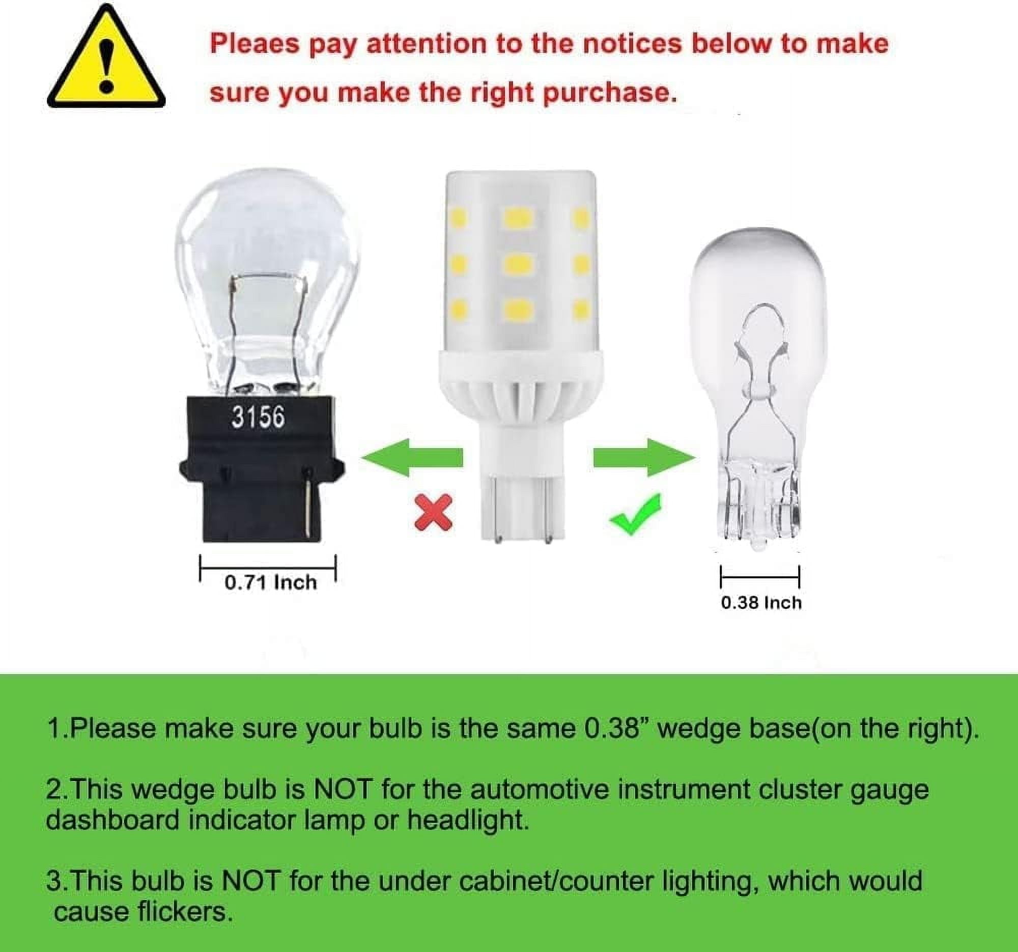 FUN-Landscape Bulbs T5 T10 Wedge Base LED Light 12VAC/DC 3Watt Warm White 2700K-3000K for ...