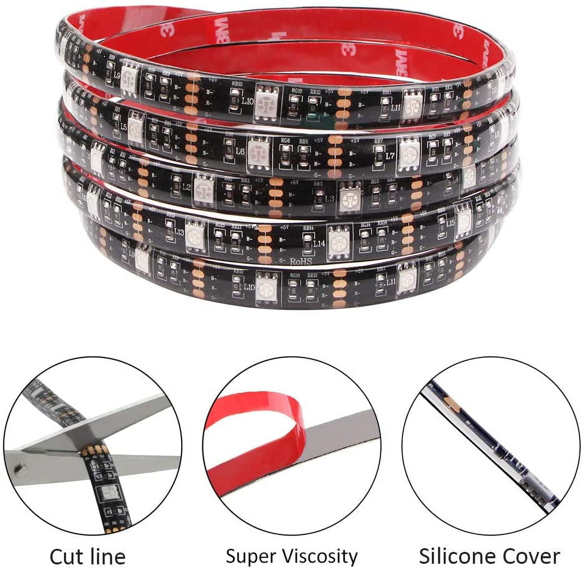 FUN-Led Strip Lights Battery Powered RGB Led Lights Strip with Mini ...