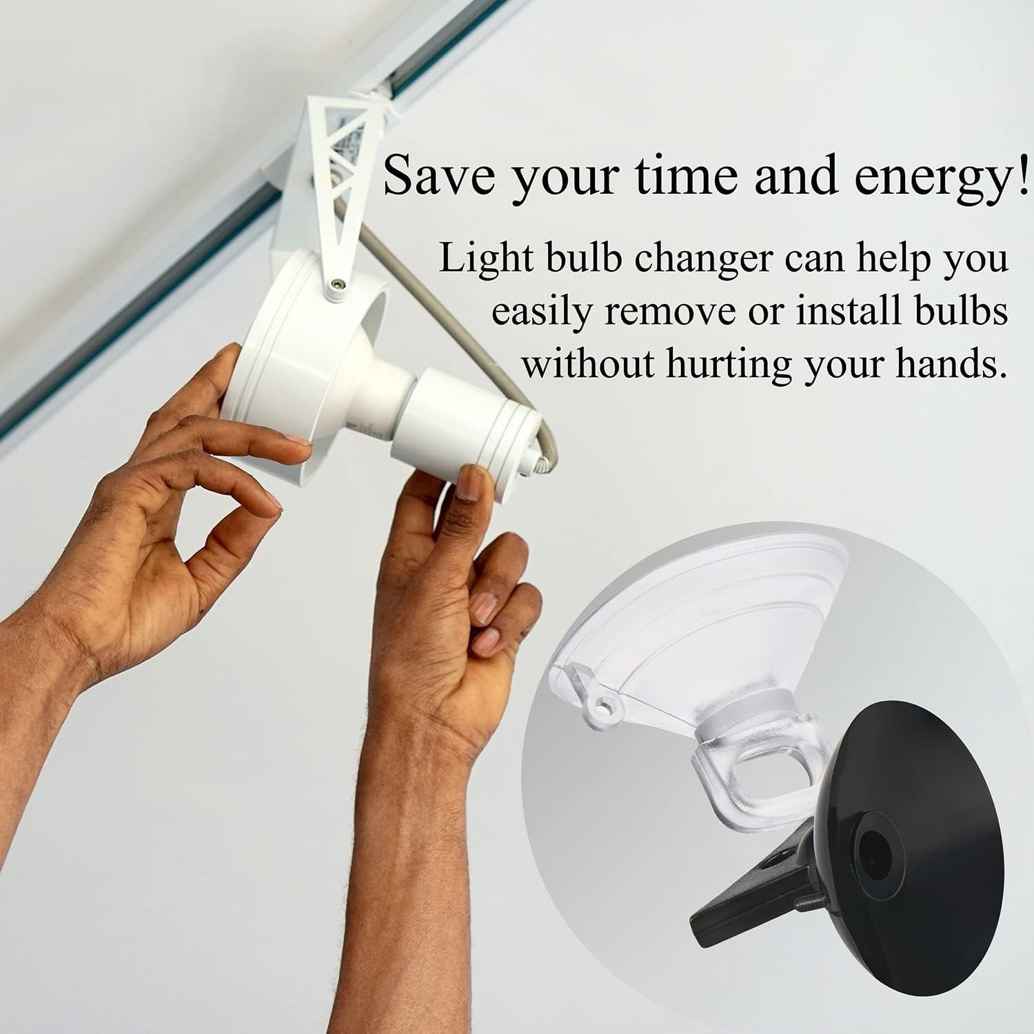 FUN-Light Bulb Changer Suction Cup Light Bulb Removal Tool 2 Size Bulb ...