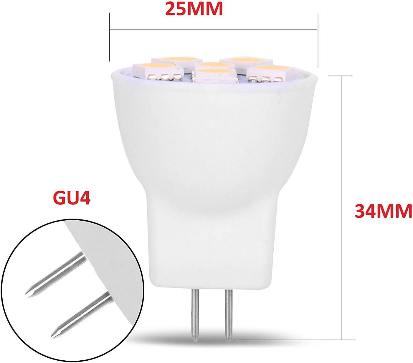 FUN-MR8 Light Bulb LED Replacement for Mini Halogen Recessed Lamps 12 ...