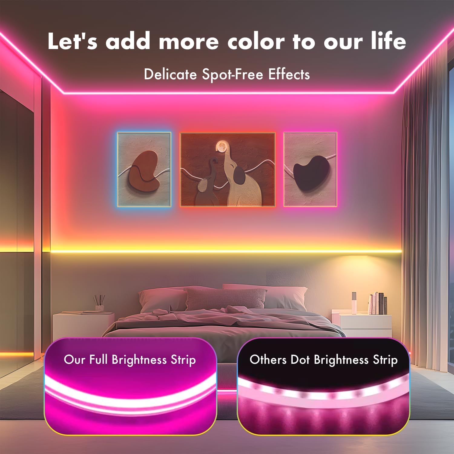 FUN-Neon Rope Lights, 16.4FT, RGB LED Strip Lights, App Control,Music Syncing, IR Remote Control ...