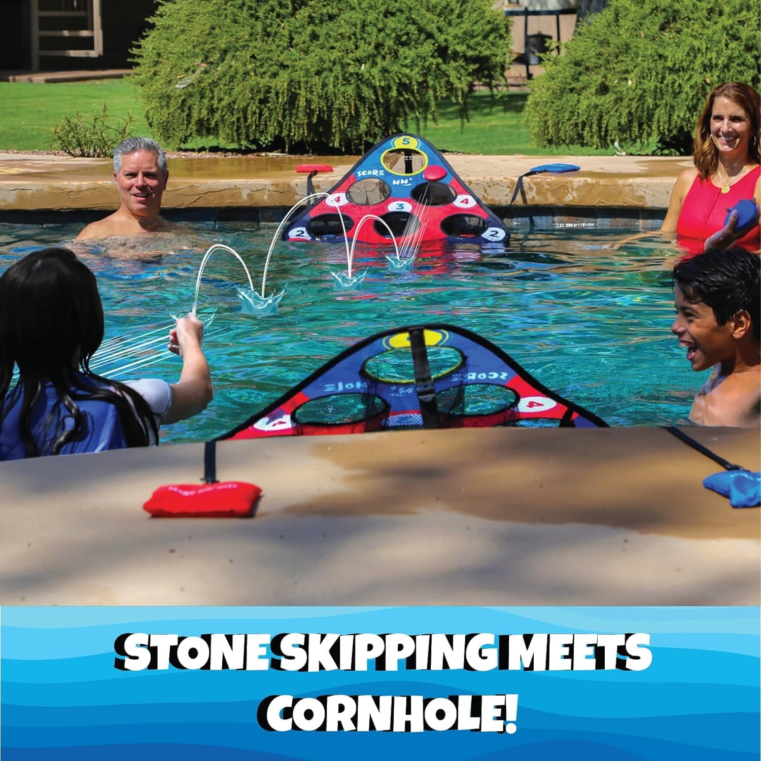 Fun Skip Nn Hole Pool Game For All Ages Well Made Floats Easy Setup Stonne Skipping Meets