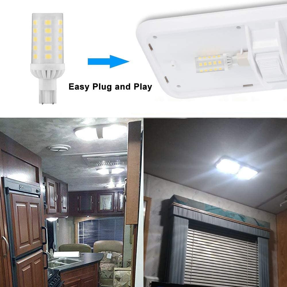 FUN-T5 T10 Wedge Base 921 912 12V LED Light Bulbs, 4W T10 LED Bulbs ...