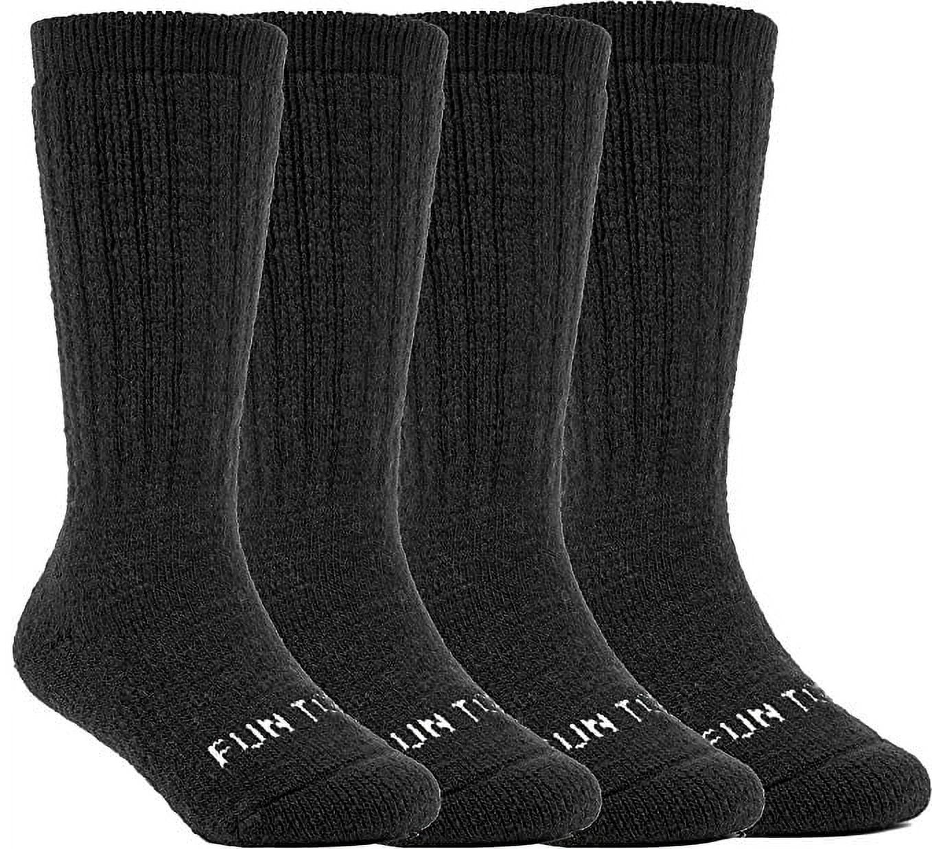 FUN TOES 4 Pairs Boys and Girls Heavy 60% Merino Wool Thermal insulated ...