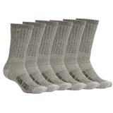 FUN TOES Men Merino Wool Hiking Socks -Lightweight-6 Pairs Pack Green ...