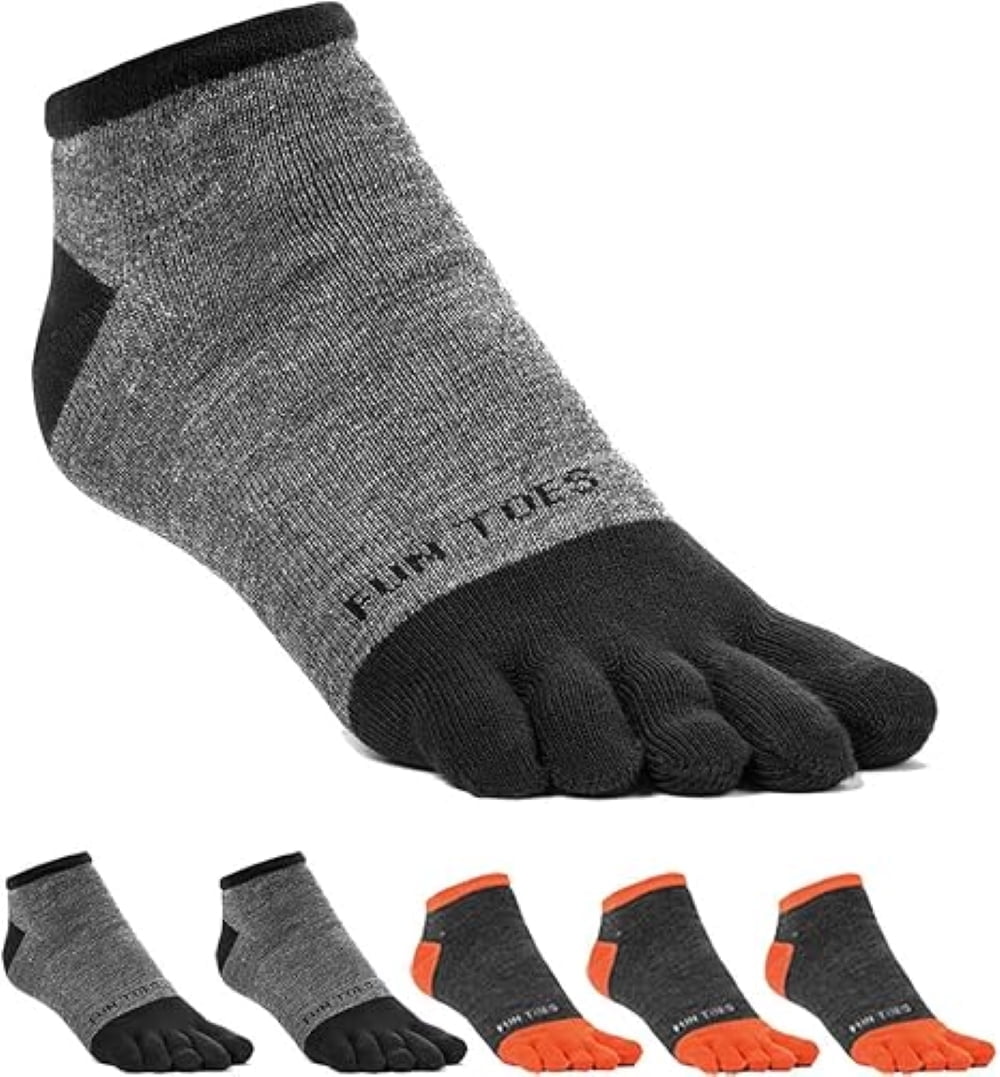 FUN TOES Men Toe Socks Barefoot Running Socks Size 6-12 Value Pack of 5 Pairs - Walmart.com