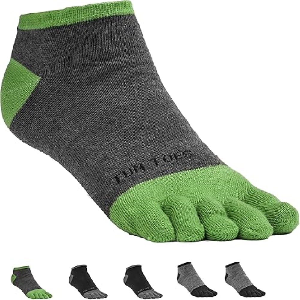 FUN TOES Men Toe Socks Barefoot Running Socks Size 6-12 Value Pack of 5 Pairs - Walmart.com