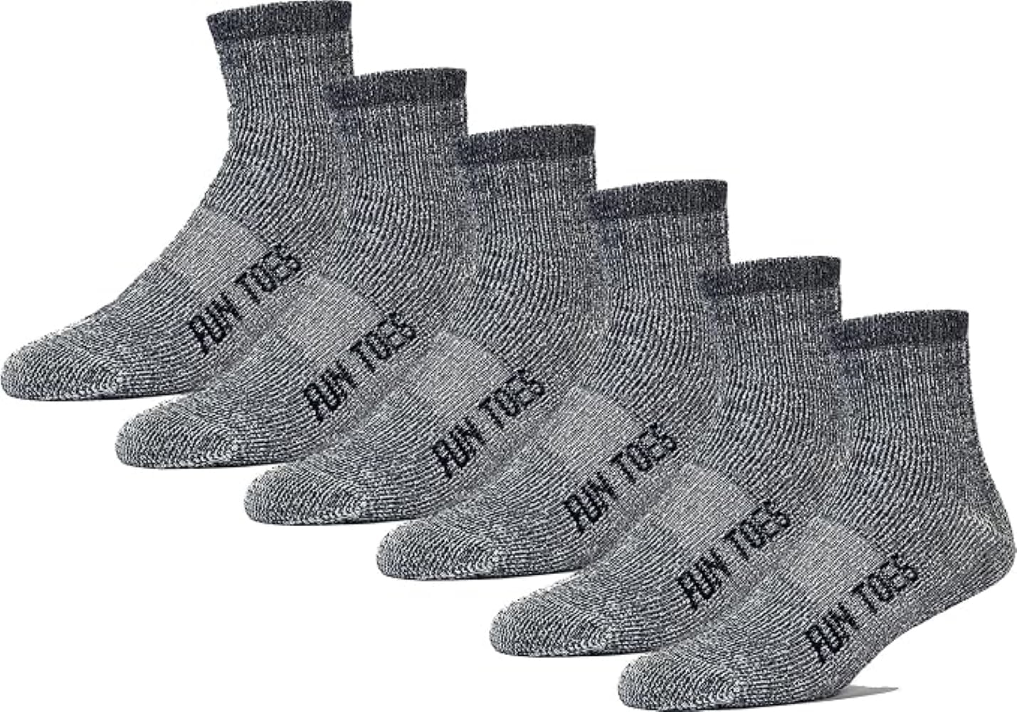 FUN TOES Men's 80% Wool Ankle Socks - 6 Pairs with Arch Support ...