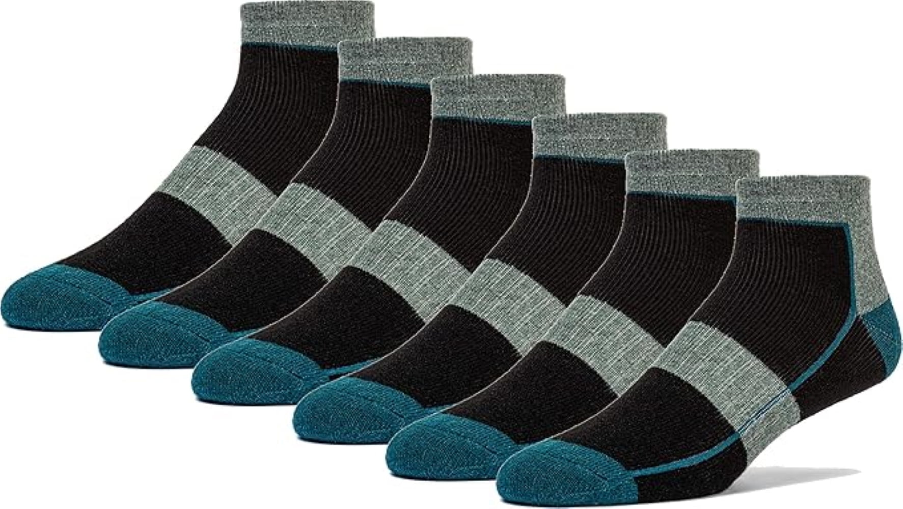 FUN TOES Merino Wool Ankle Socks - 6 Pairs, Cushioned, Compression Arch ...