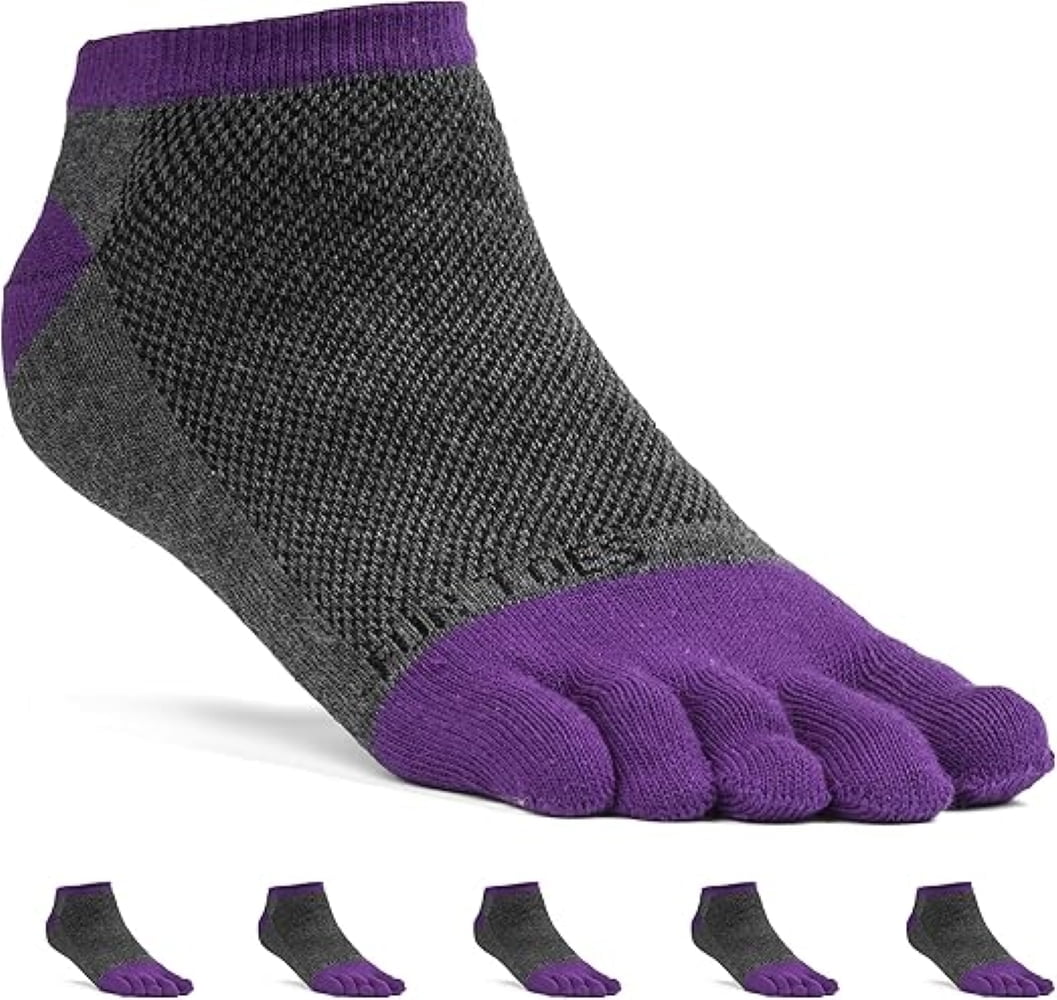 FUN TOES Women Toe Socks Barefoot Running Socks Size 9-11 Value Pack of ...