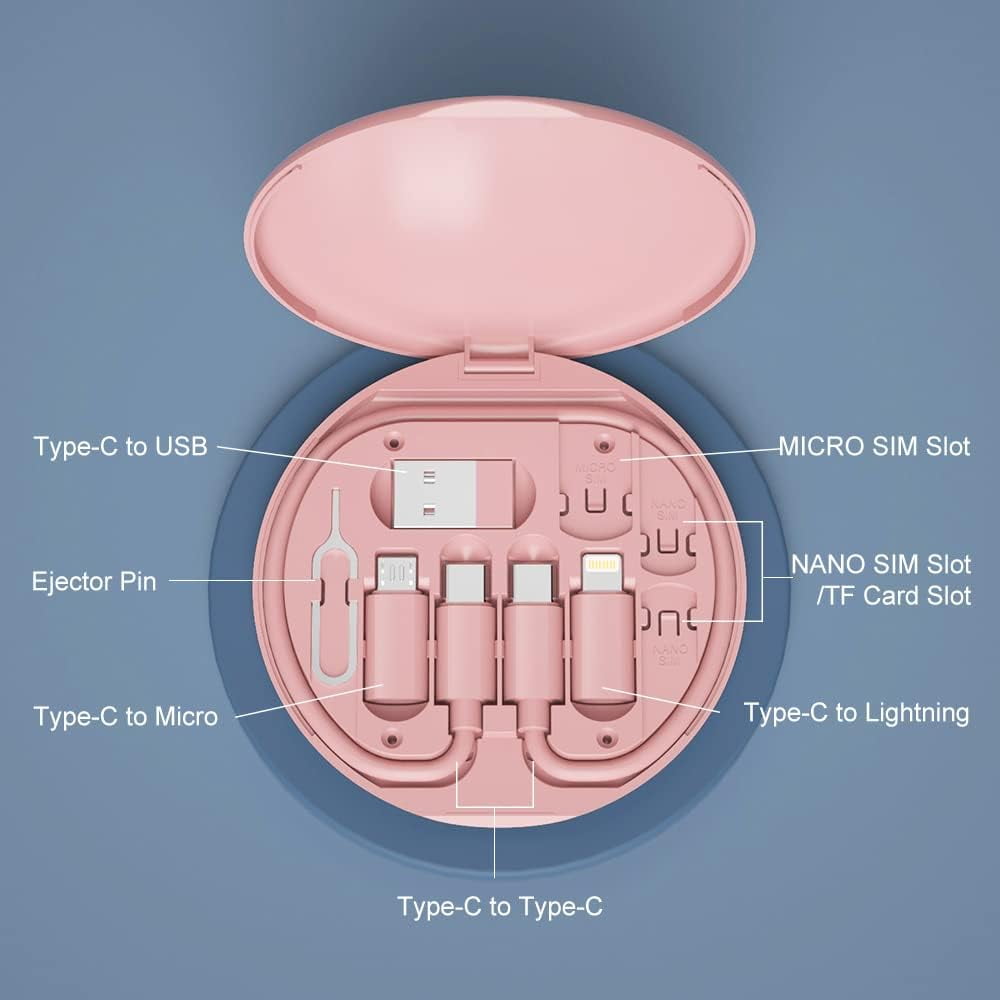 FUN-USB C Adapter Kit with Micro USB to USB C Female, Short USB C Cable, Lightning to USB C ...