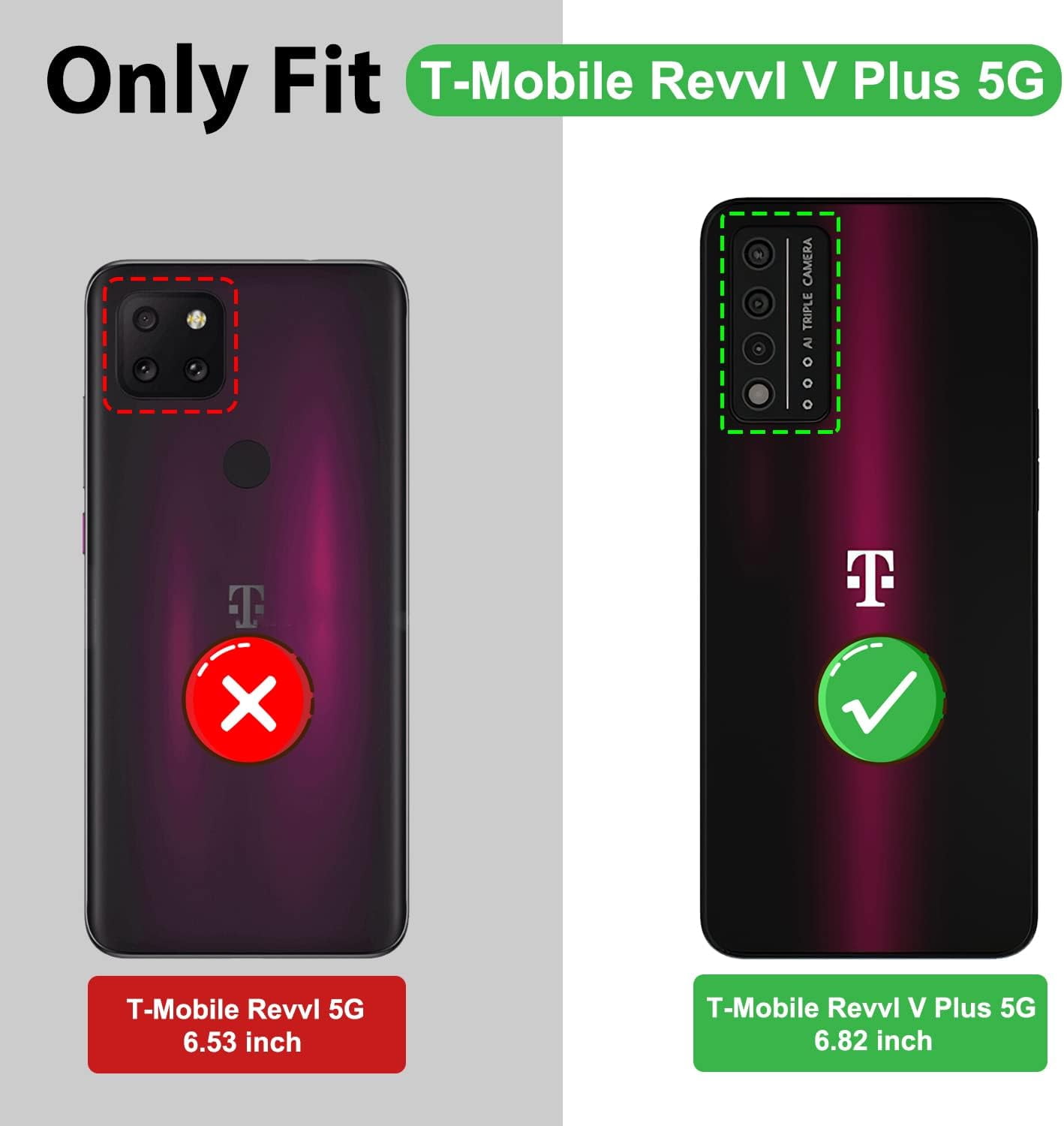 FUN-for T-Mobile Revvl V Plus 5G Case with HD Screen Protector with Slide Camera Cover, Atump ...