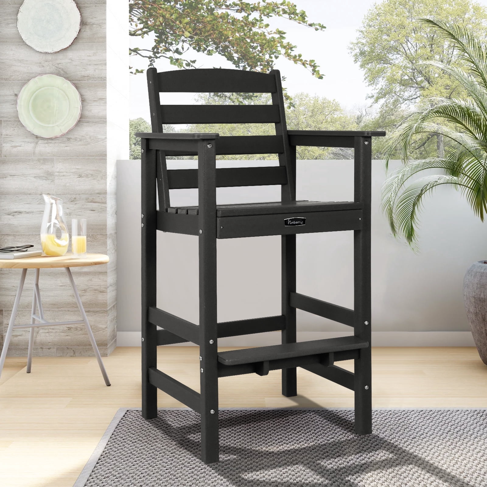FUNBERRY Bar Height Outdoor Chair, Tall Adirondack Chair, All Weather ...
