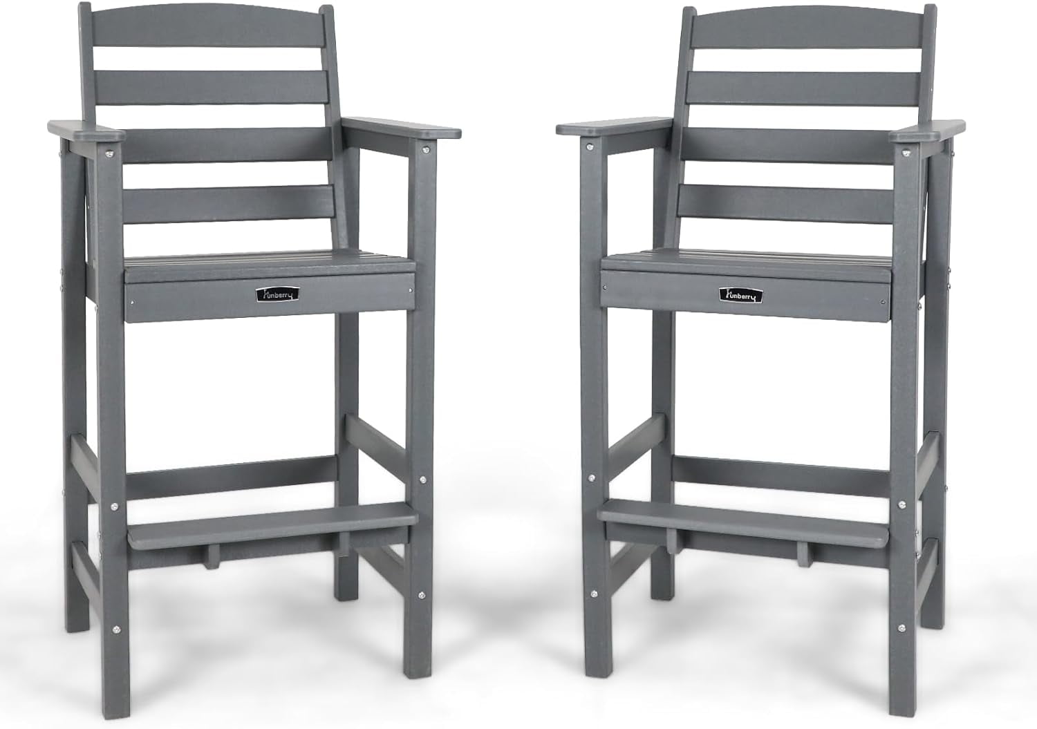 FUNBERRY Bar Height Outdoor Chairs, Tall Adirondack Chairs Set of 2 ...