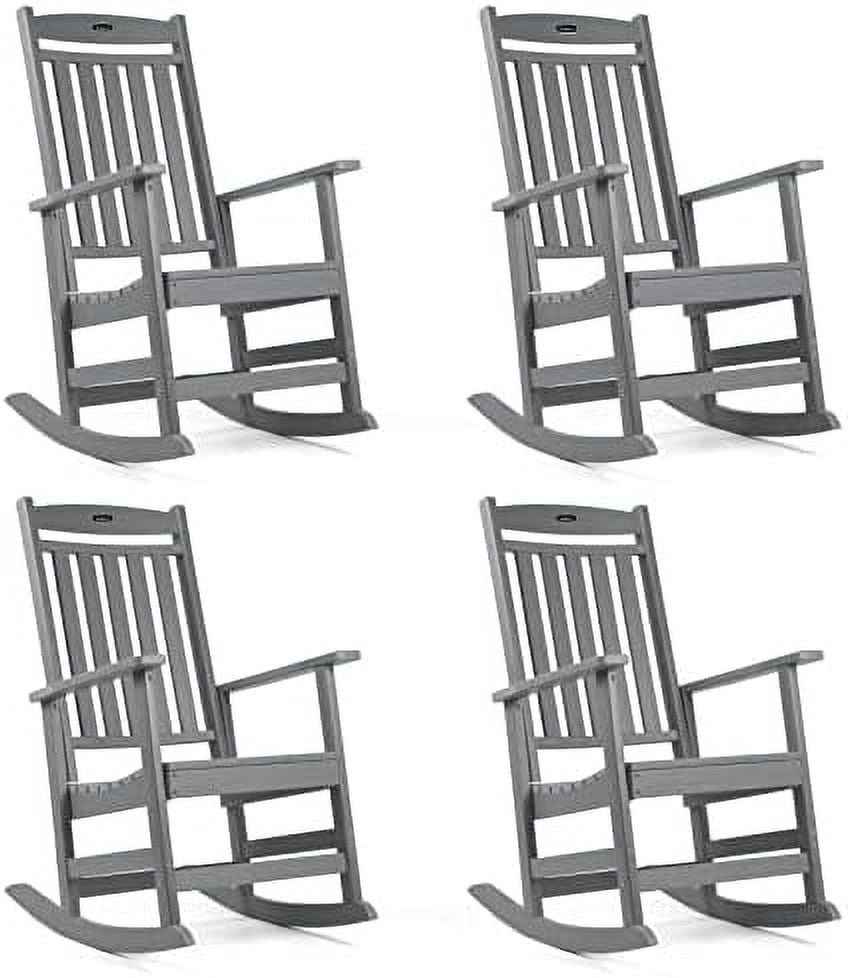 FUNBERRY Patio Rocking Chairs Set of 4,Poly Lumber Rocker,All Weather ...