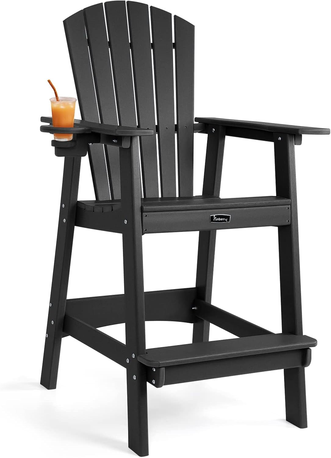 FUNBERRY Tall Adirondack Chair, All Weather High Top Balcony Chairs ...