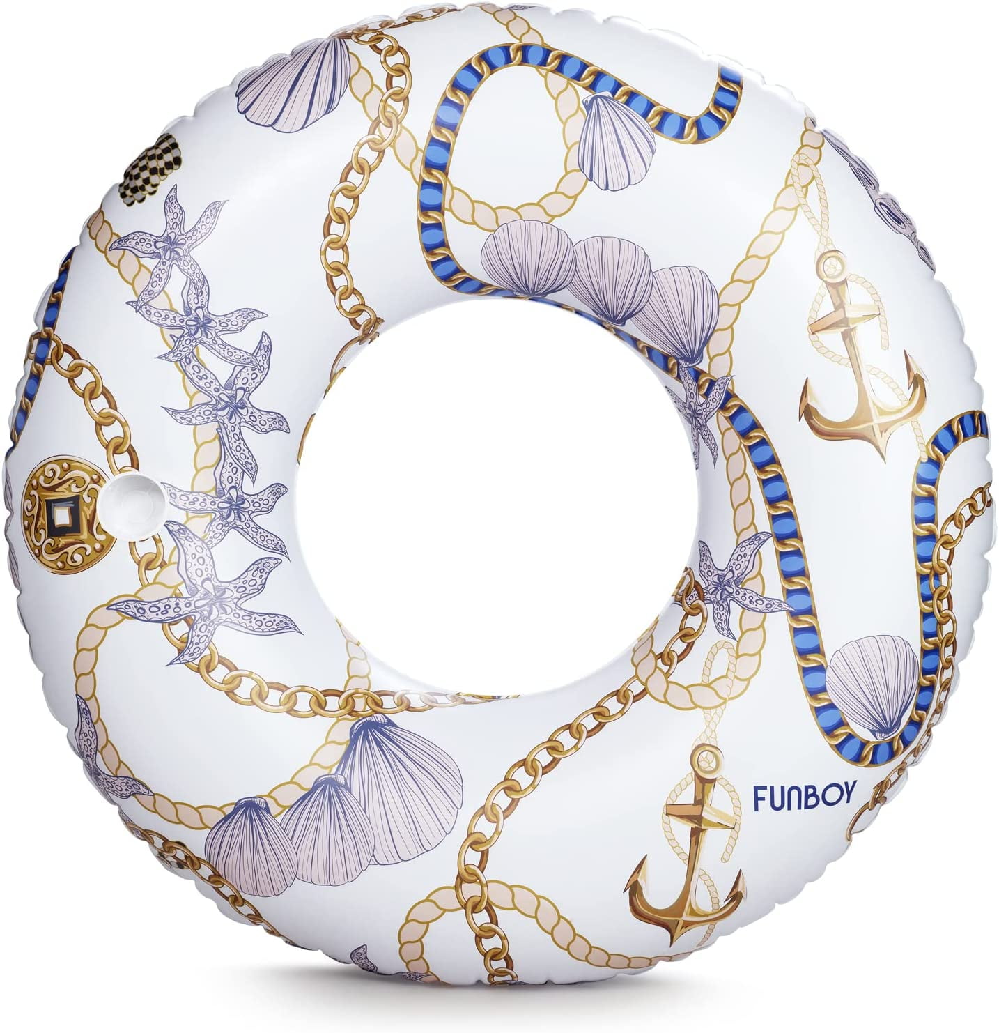 FUNBOY Giant Inflatable Nautical Tube Float, Donut Style Pool Float ...