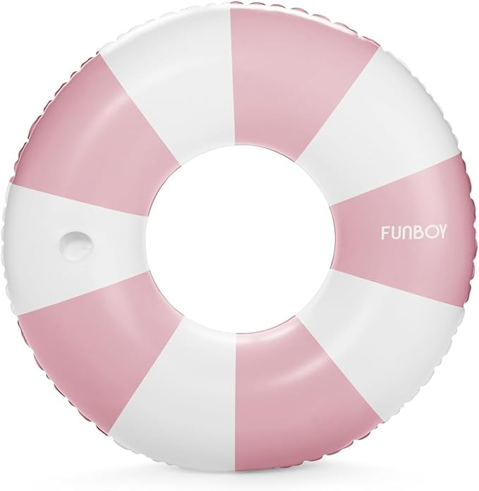 FUNBOY Giant Vintage Stripe Inflatable Tube Pool Float with Cup Holder ...