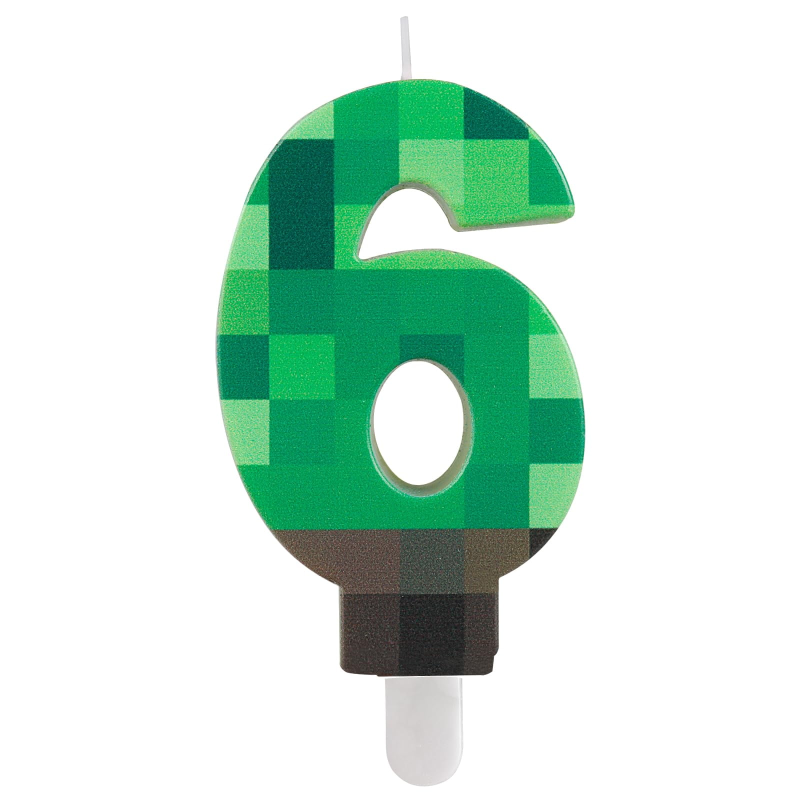 FUNCANDLE Green TNT Themed Birthday Candles, TVS1 Number 6 Pixel Cake ...