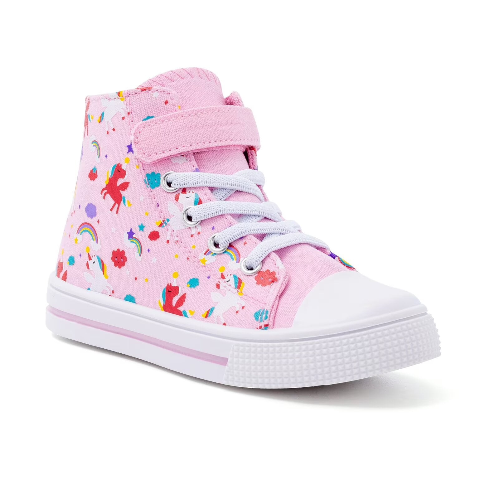 FUNCOO PLUS, Toddler Kids Sneakers High Top Canvas Shoes, Size 3, Pink ...