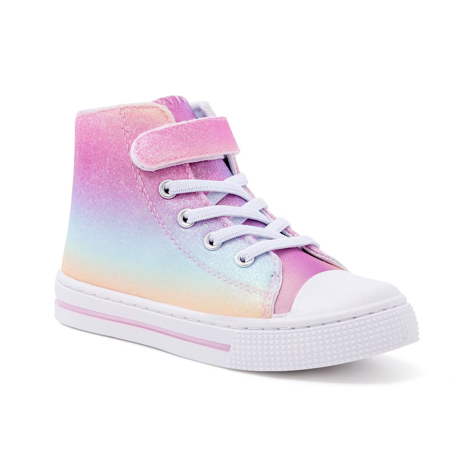 FUNCOO PLUS Kids High Top Sneakers Toddler Girls Canvas Shoes, Ombre ...
