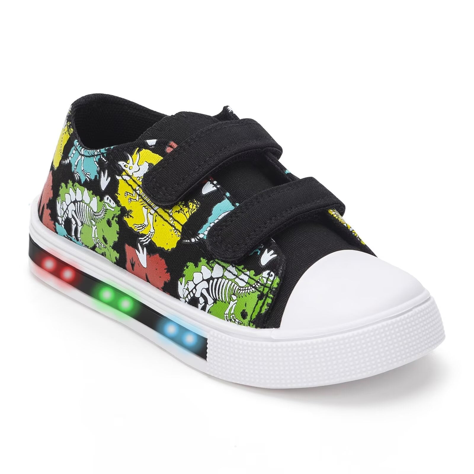 FUNCOO PLUS Toddler Kids Light Up Sneakers Boys Canvas Shoes, Skeleton ...