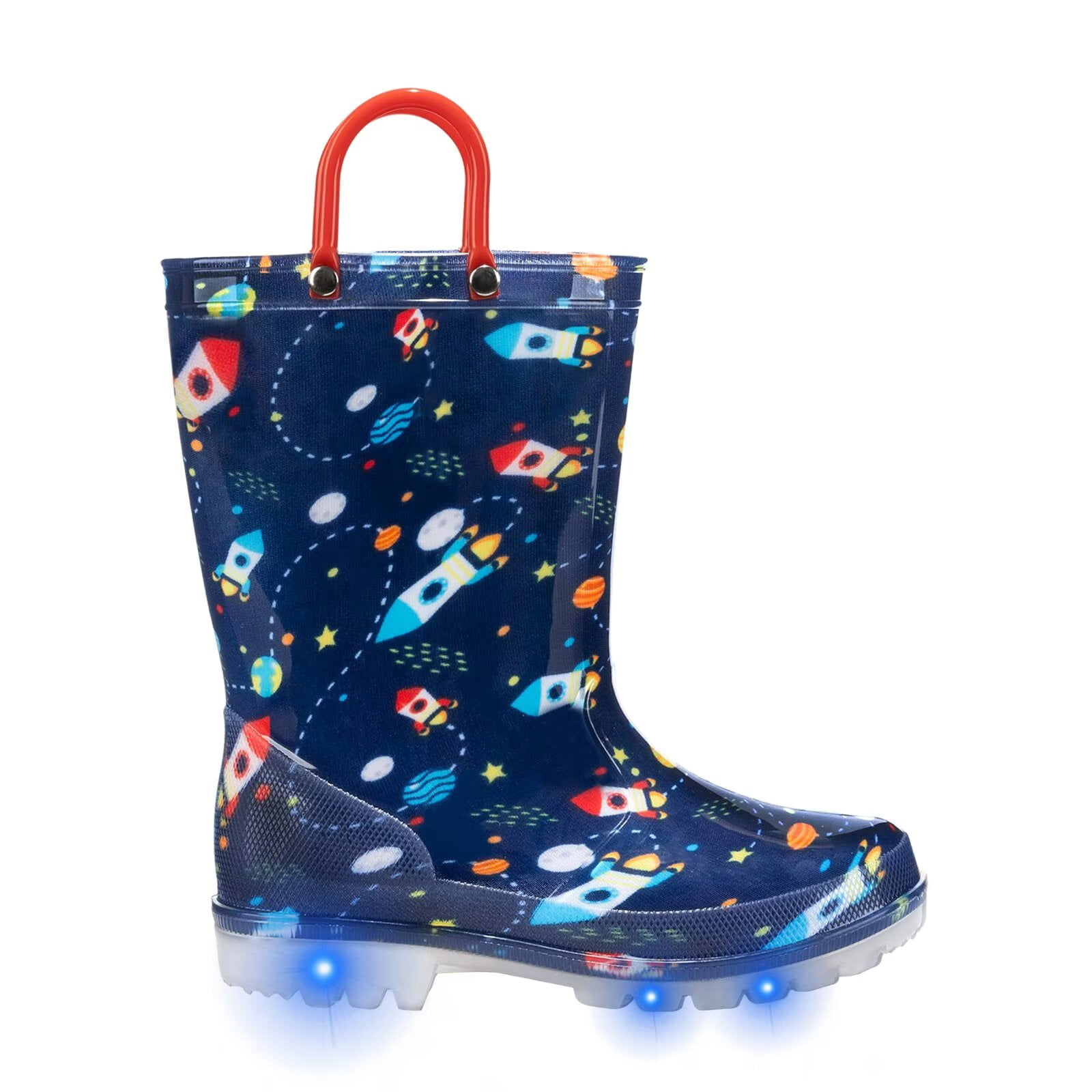 FUNCOO PLUS Toddler Kids Rain Boots Boys Light Up Waterproof Boots with ...
