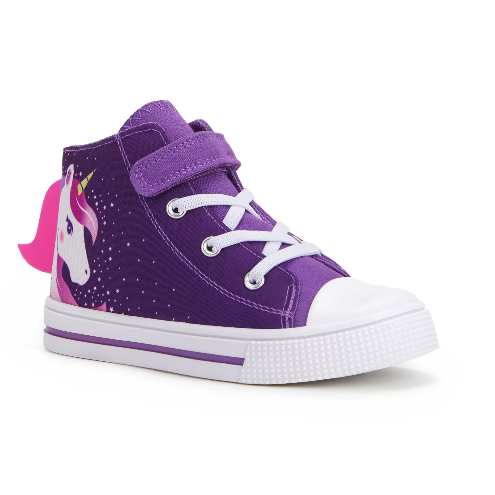 FUNCOO PLUS Toddler Kids Sneakers Girls High Top Canvas Shoes, Purple ...